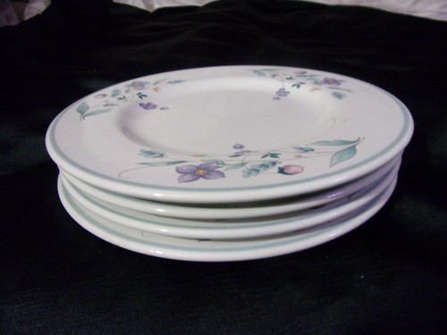 [SET OF 4] Pfaltzgraff April SRING FLORAL~ 8 1/8" Salad /DESSERT Plates ...