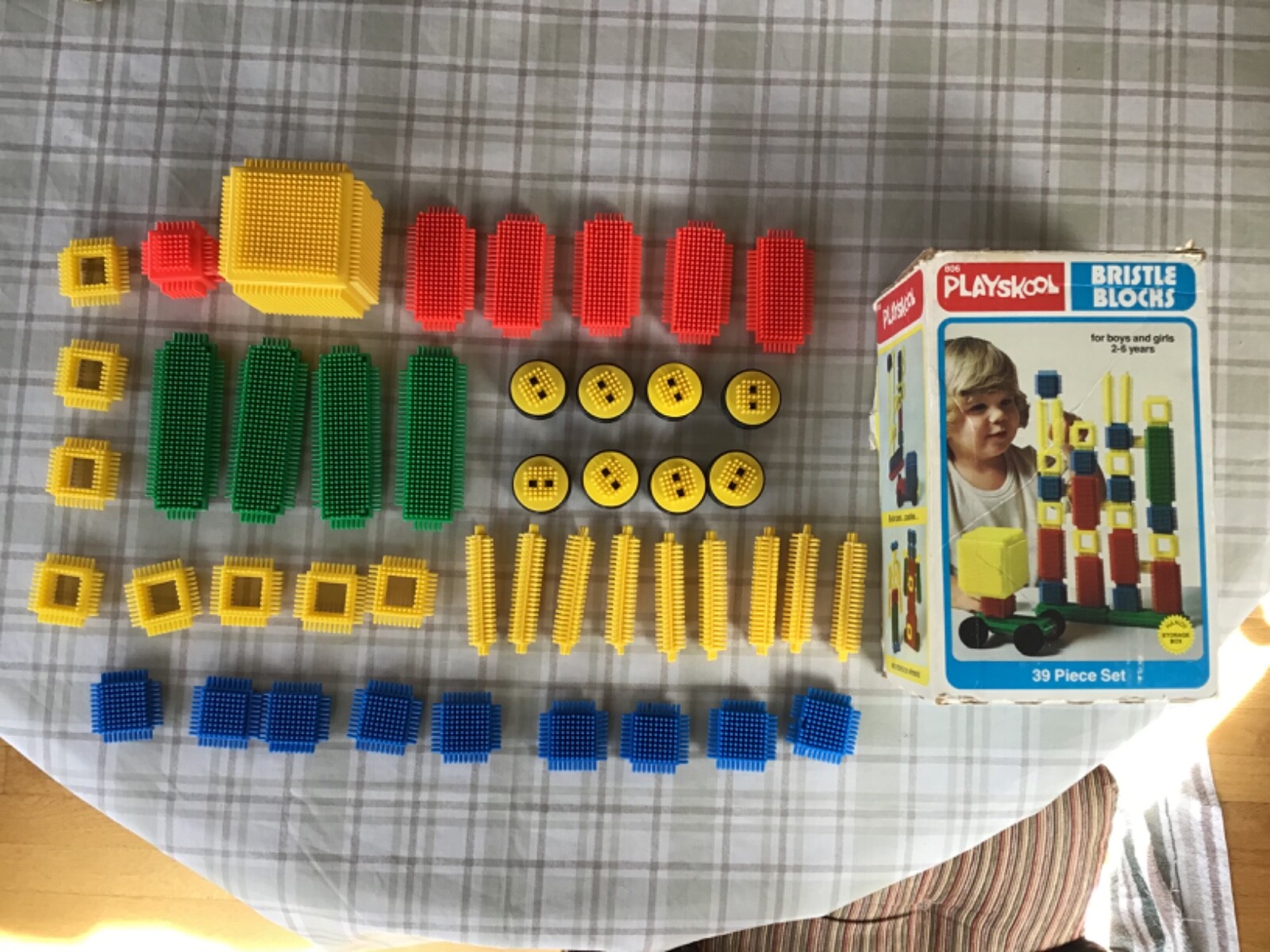 VINTAGE 1978 PLAYSKOOL BRISTLE BLOCKS SET #806 (45 PIECES) w/ORIGINAL ...