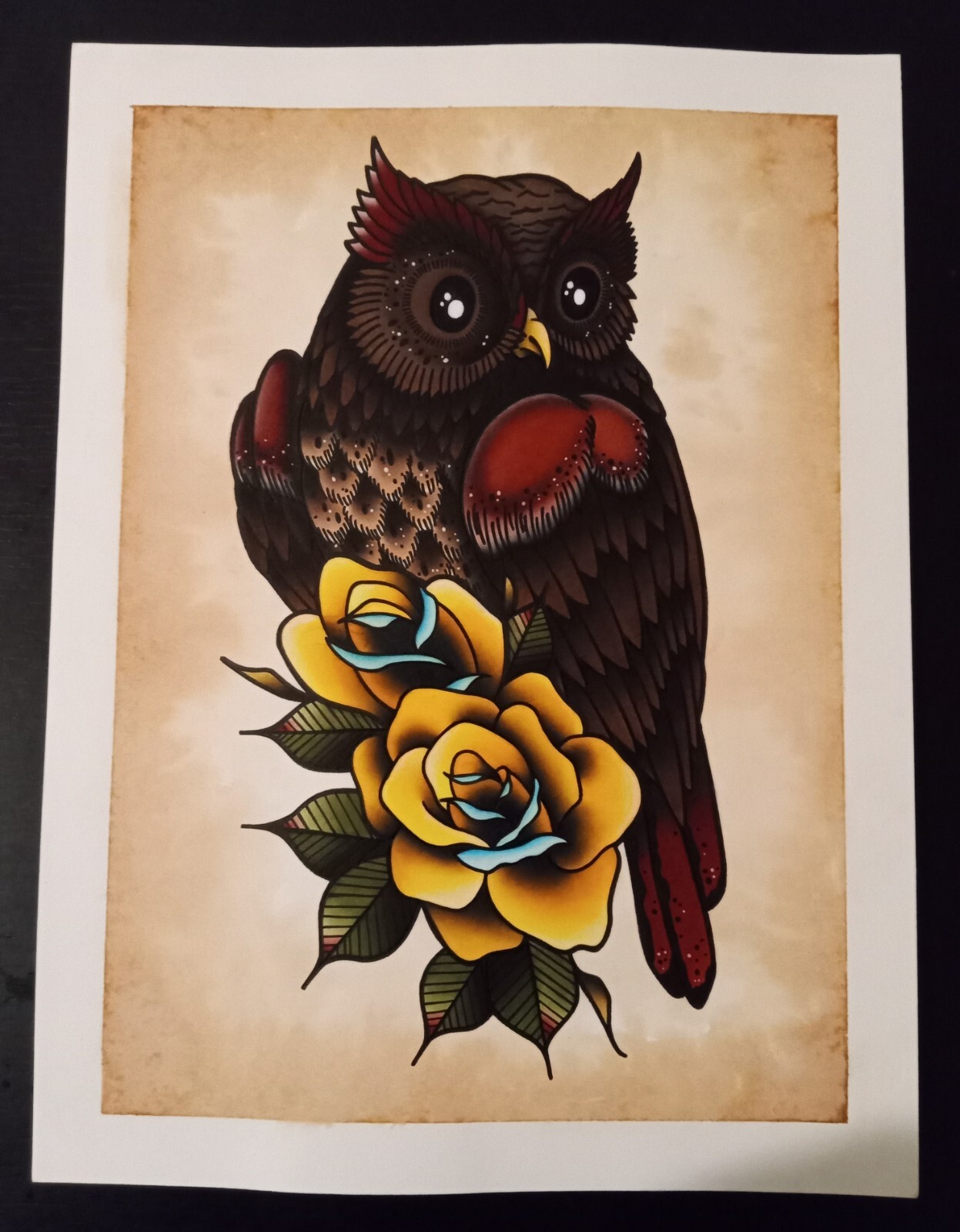 Traditional Owl Tattoo Flash