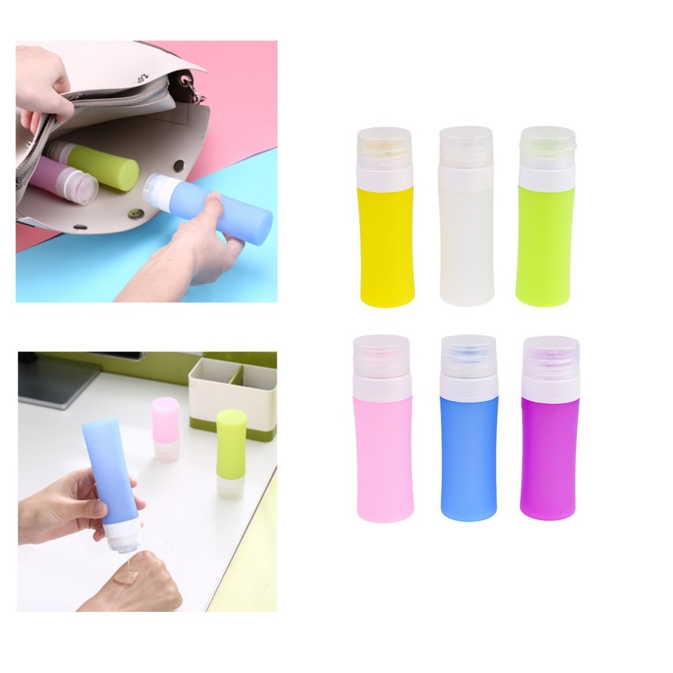6 Pcs Silicone Bottle Travel Bottles Cosmetics Container Make up Sample ...