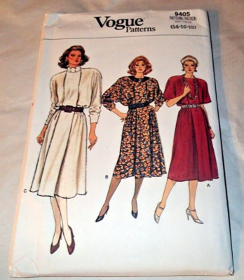 VINTAGE VOGUE PATTERN 9405 ~ MISSES DRESS ~ SIZES 14 - 16 - 18 *UNCUT ...