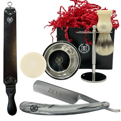 Men Straight Razor Gift Set Vintage Collectible Shaving Outdoor Camping ...