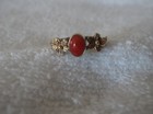 Beautiful Ox Blood CORAL Solid 14K Yellow Gold & Sterling Silver Band ...