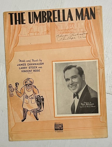 The Umbrella Man, James Cavanaugh, Vintage, Sheet Music 1938 | eBay