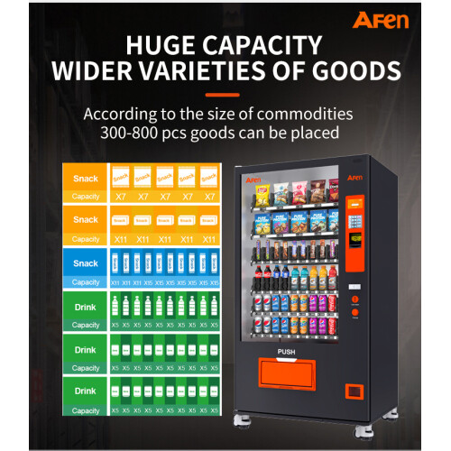 Snack & Drink Combo Vending Machine Refrigerated Large 60 Slots Bill ...