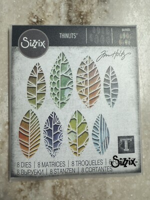 Tim Holtz **CUT OUT LEAVES** Sizzix 8pc Metal Dies 664431 Junk Journal ...