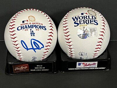 Andy Pages Dodgers Auto Signed 2024 World Series LOGO Baseball Beckett ...