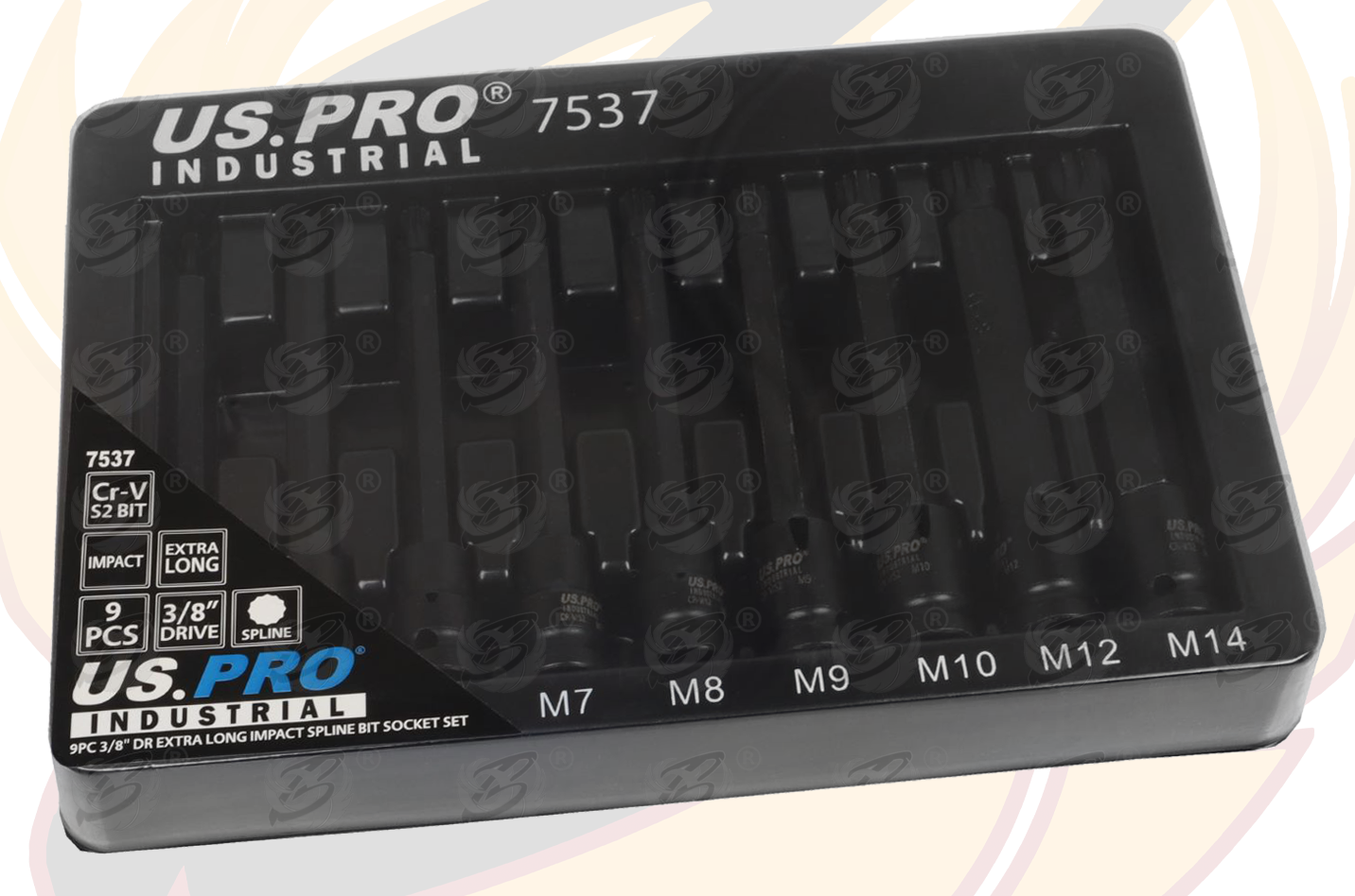 US PRO IMPACT SPLINE Bit Socket Set Short & Long Key 12 POINT Sockets ...