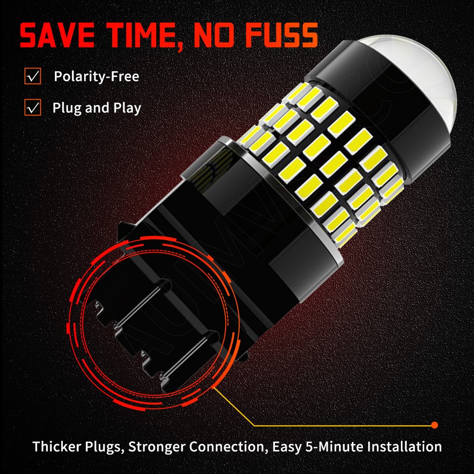 3157 3156 Super Bright LED Reverse Backup Light Bulbs 6000K Super ...