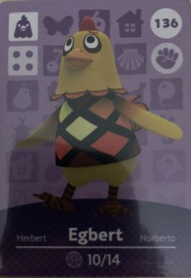 Egbert 136 Authentic Animal Crossing New Horizons Amiibo Card | eBay