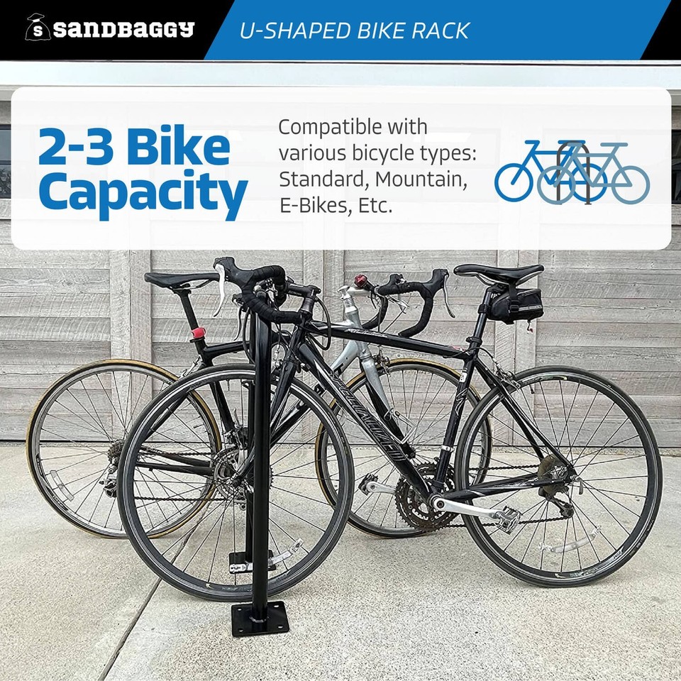 Sandbaggy In Ground Bike Rack | U Shaped, Commercial, Outdoor, 1 Loop ...
