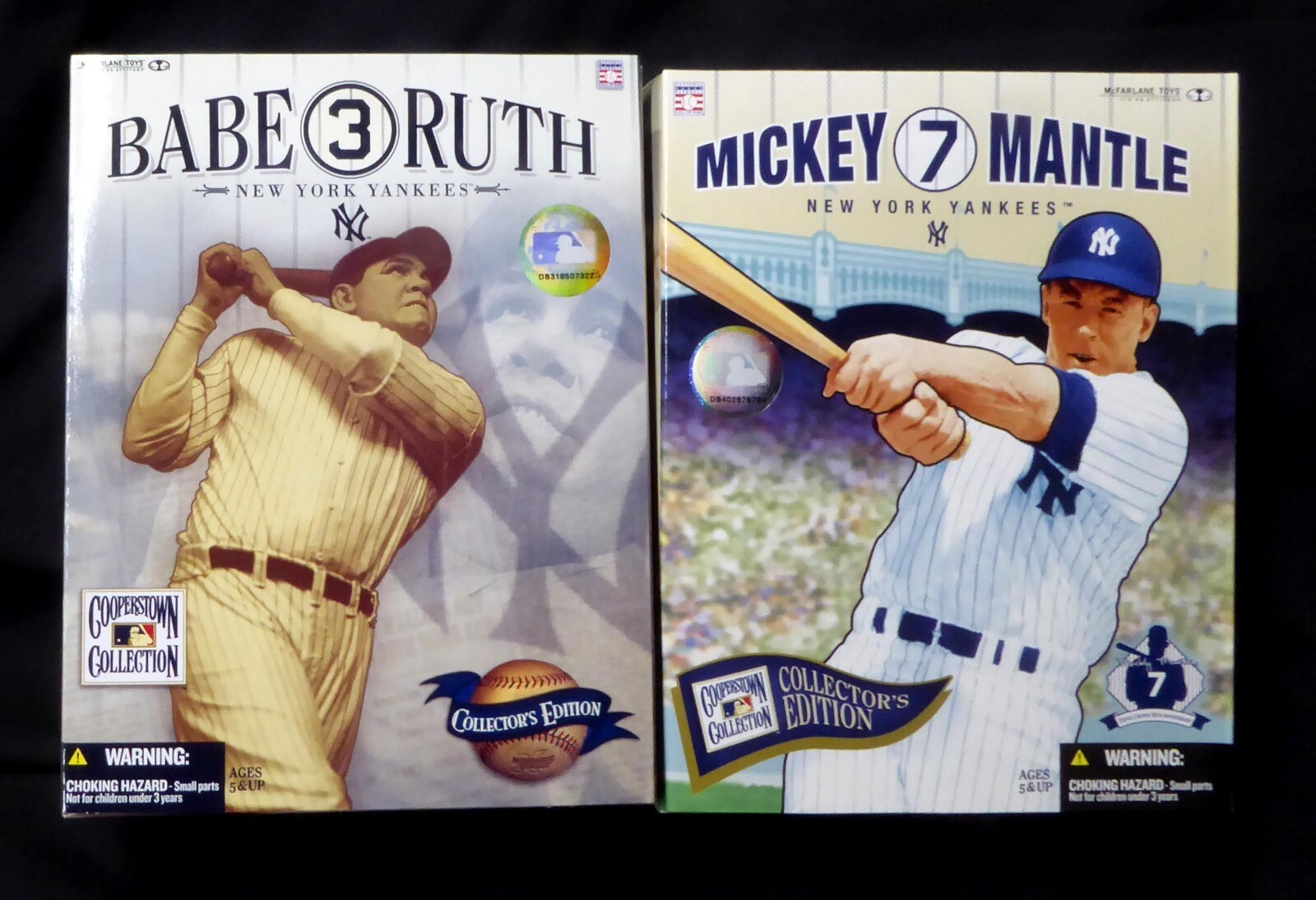 MLB Baseball Cooperstown Mickey Mantle + Babe Ruth Box Sets McFarlane ...
