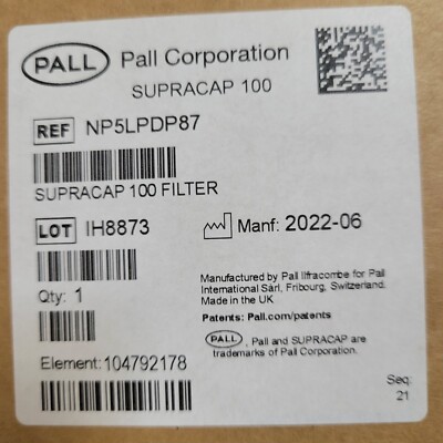CYTIVA / PALL NP5LPDP87 Supracap 100 depth filter capsule, in-line ...