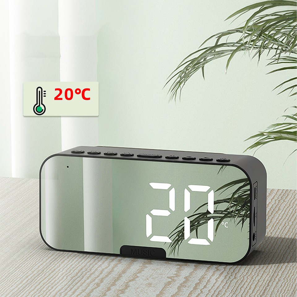 Bluetooth Speaker Wireless FM Radio/Desktop Alarm Clock/TF Stereo Deep ...