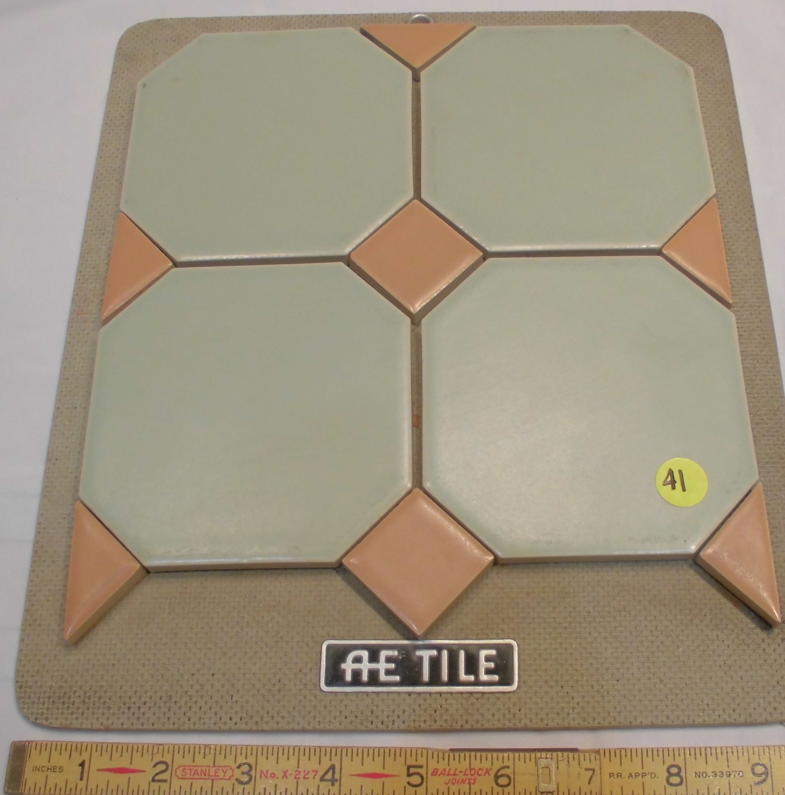 Vintage Ceramic Tile *American Olean* 1950's Saleman's Sample masonite ...