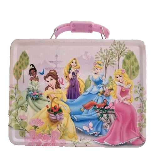 Disney Princesses Metal Lunchbox Belle Cinderella Rapunzel Sleeping ...