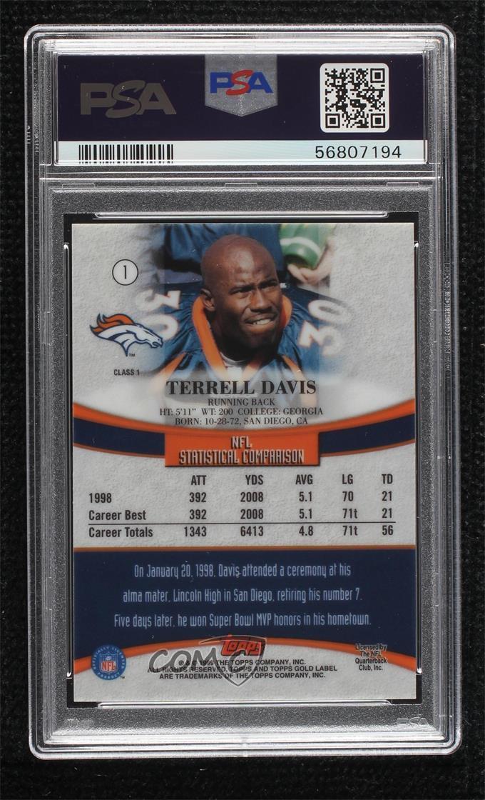 1999 Topps Gold Label - Class 1 #1 Terrell Davis for sale online | eBay