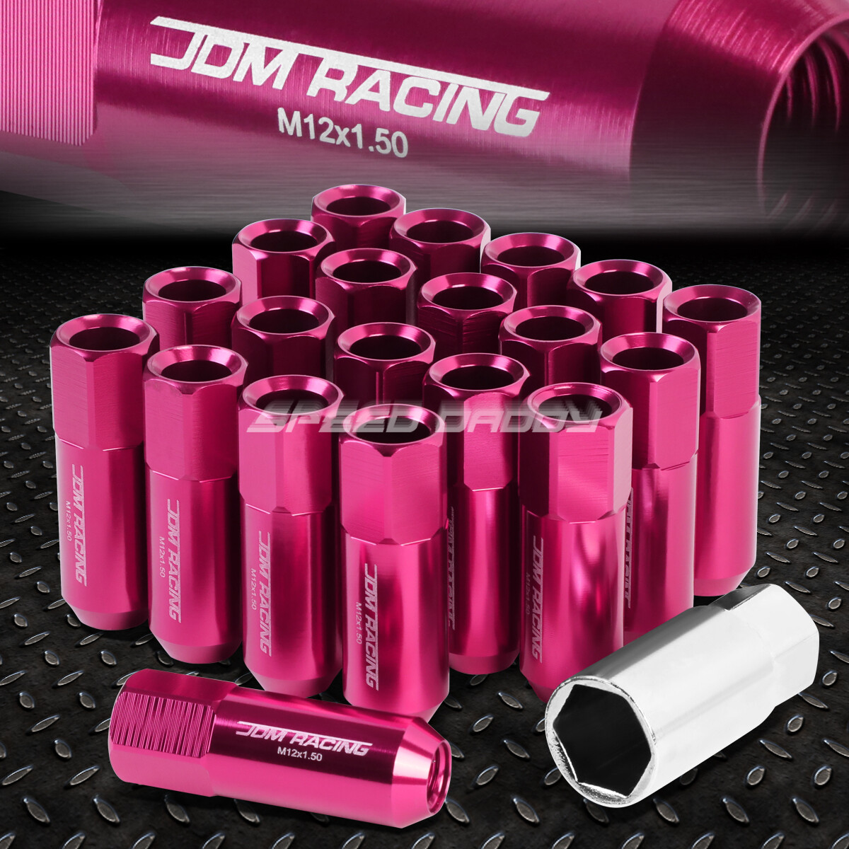 20X RACING RIM 60MM EXTENDED ANODIZED WHEEL LUG NUT+ADAPTER KEY GUN ...