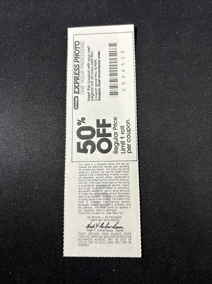 NFL - Philadelphia Eagles vs Tampa Bay Buccaneers - Ticket Stub - Oct 6 ...