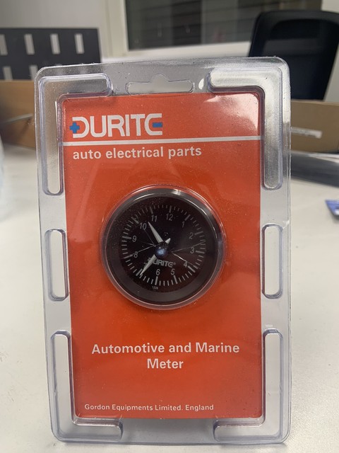Durite 12v and 24v Illuminated Numberd Quartz Clock Gauge 052303 for ...
