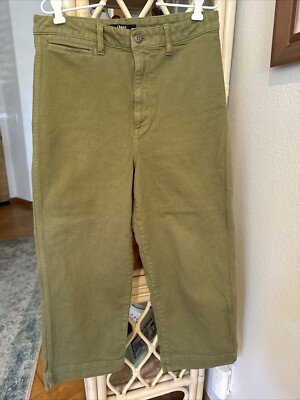 Quince Wide Leg Capris High Waisted Women’s Size 31 Olive Green | eBay