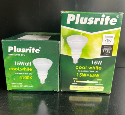 Plusrite 15 Watt CFL Lamp CF15R30/841 (4216) * Sold as a 3 pack * | eBay