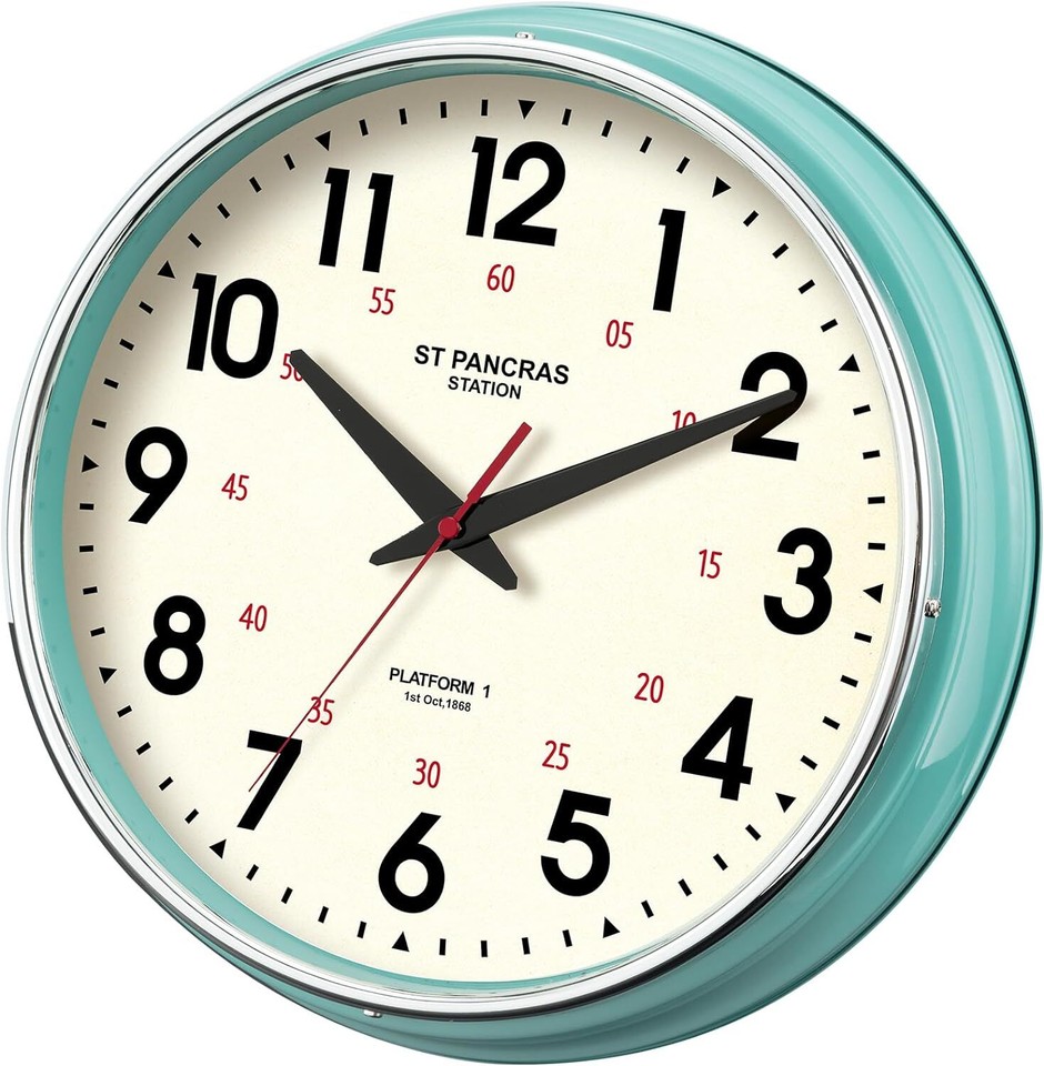 Wall Clock Metal 12.4" Vintage Retro Wall Clocks Countryside Silent Non ...