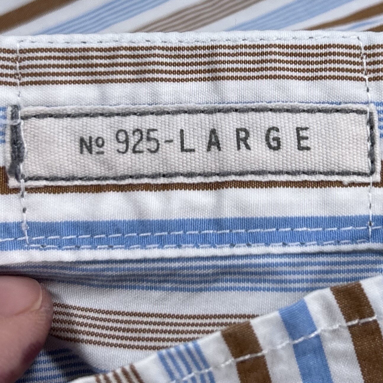 Ruehl No 925 Shirt Mens Large Blue Striped Long Sleeve Button Up Dress ...