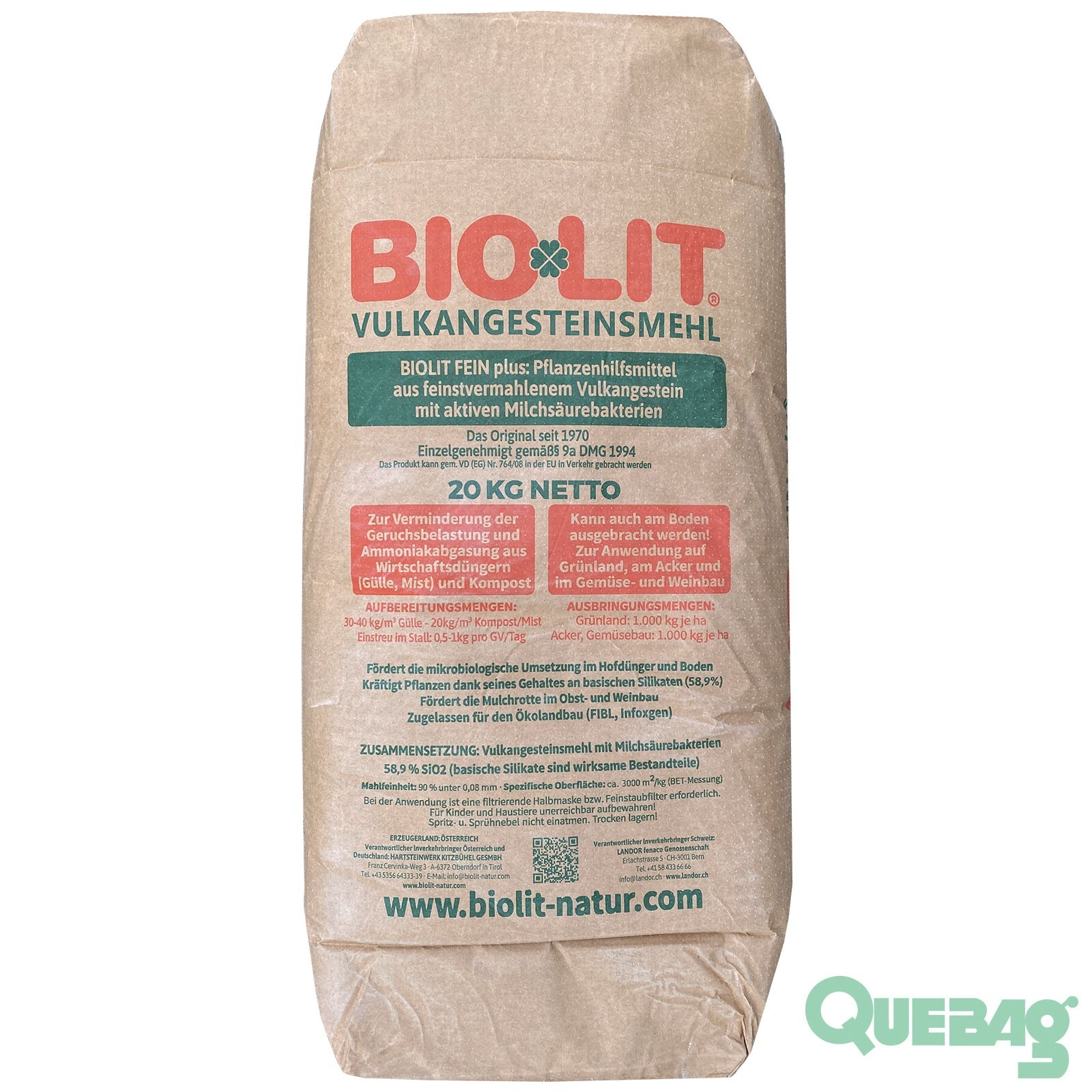 BIOLIT FEIN plus 20 kg Vulkangesteinsmehl Urgesteinsmehl ...