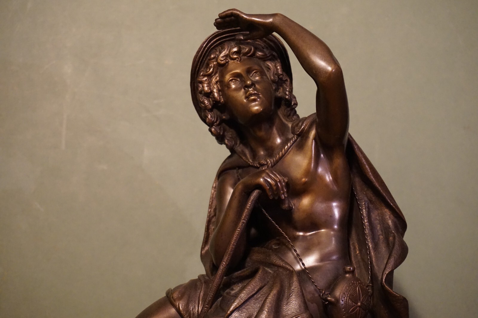 Large Fine Bronze Antique Impressive Neo Classical Sculpture Pilgrim ...