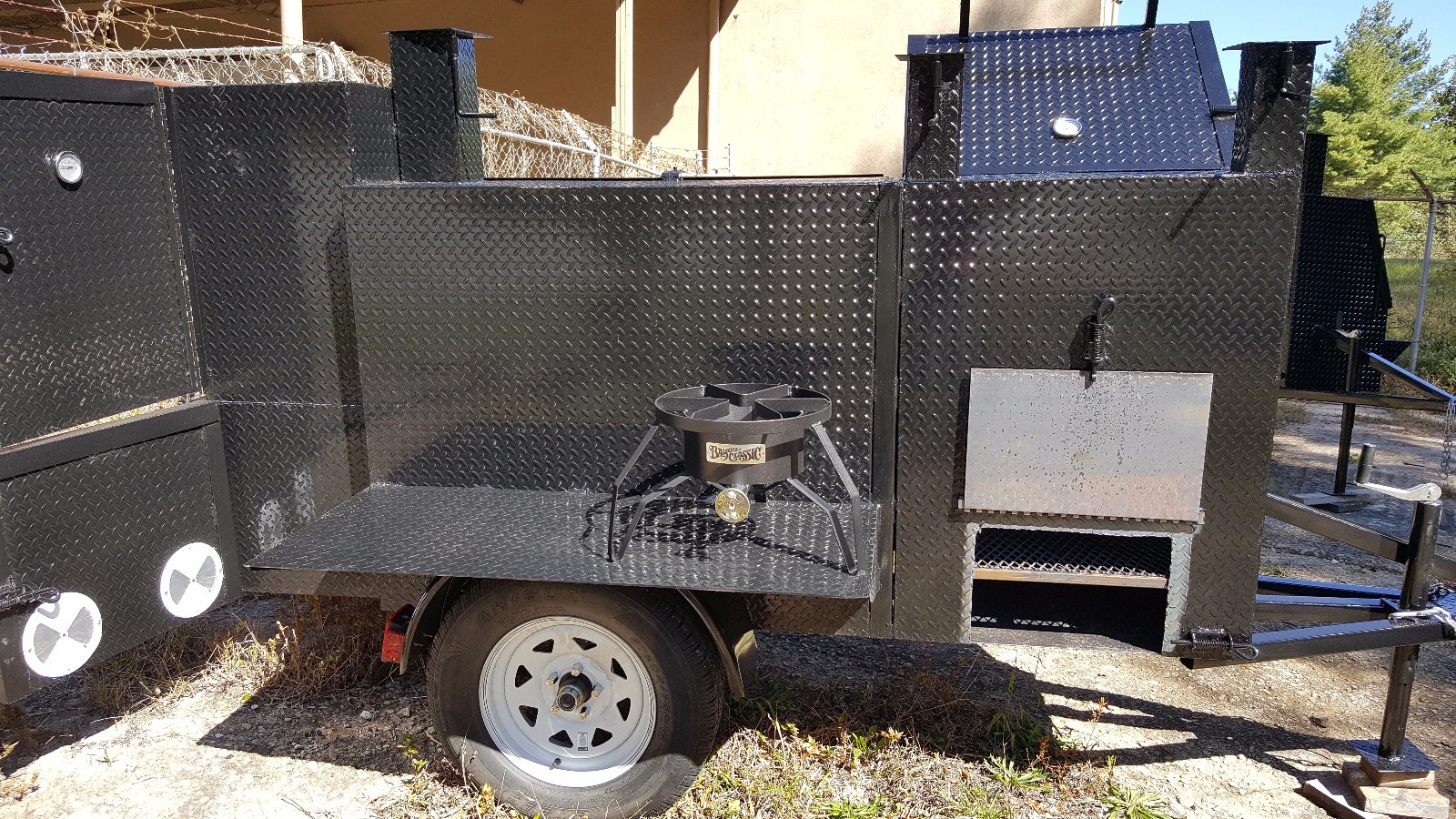 Pro Mobile BBQ Smoker Trailer w Wheel Dolly Grill Food Truck Vending ...