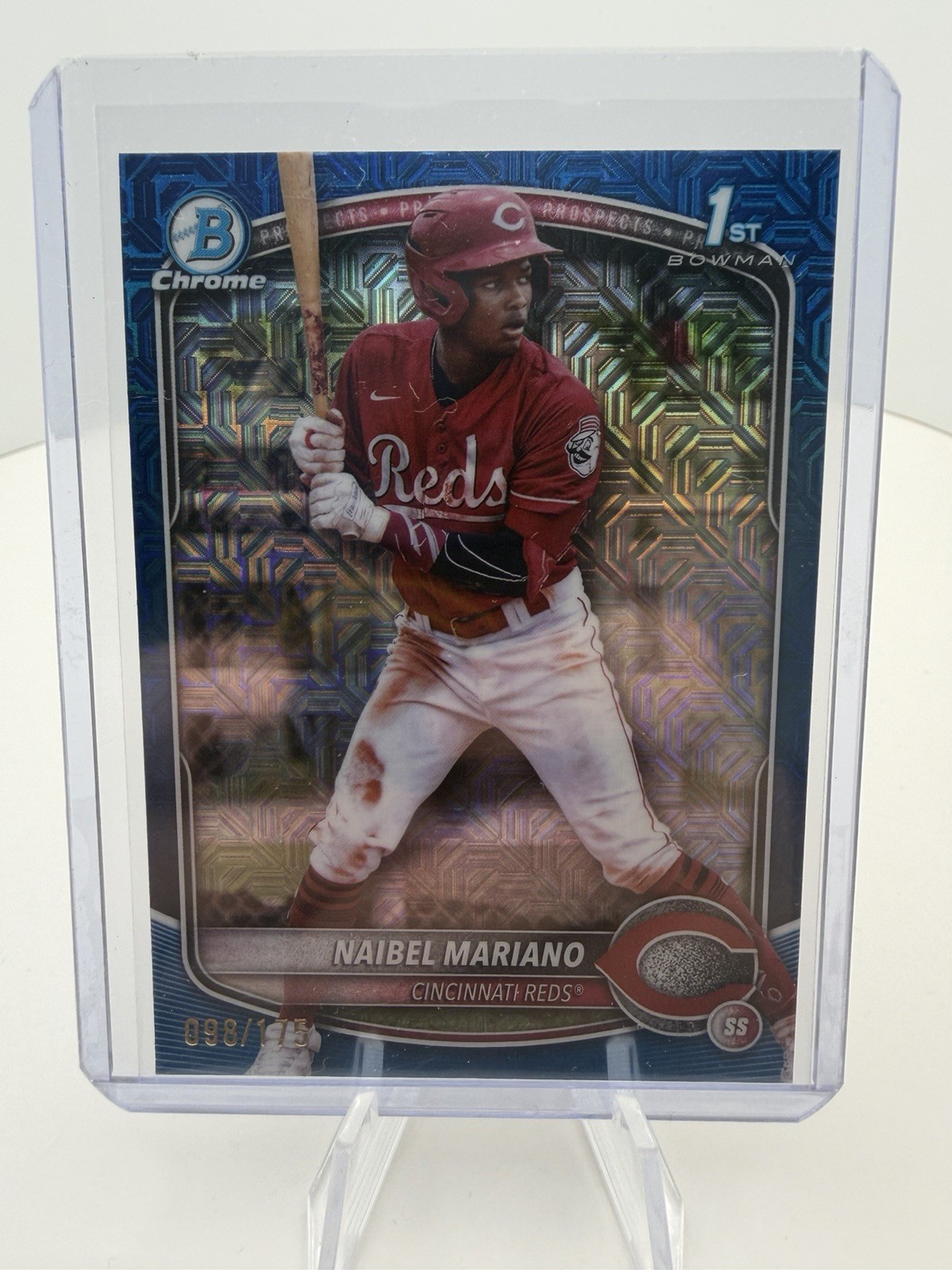 2025 Bowman - Chrome Prospects Naibel Mariano #BCP-99 Navy Mojo ...