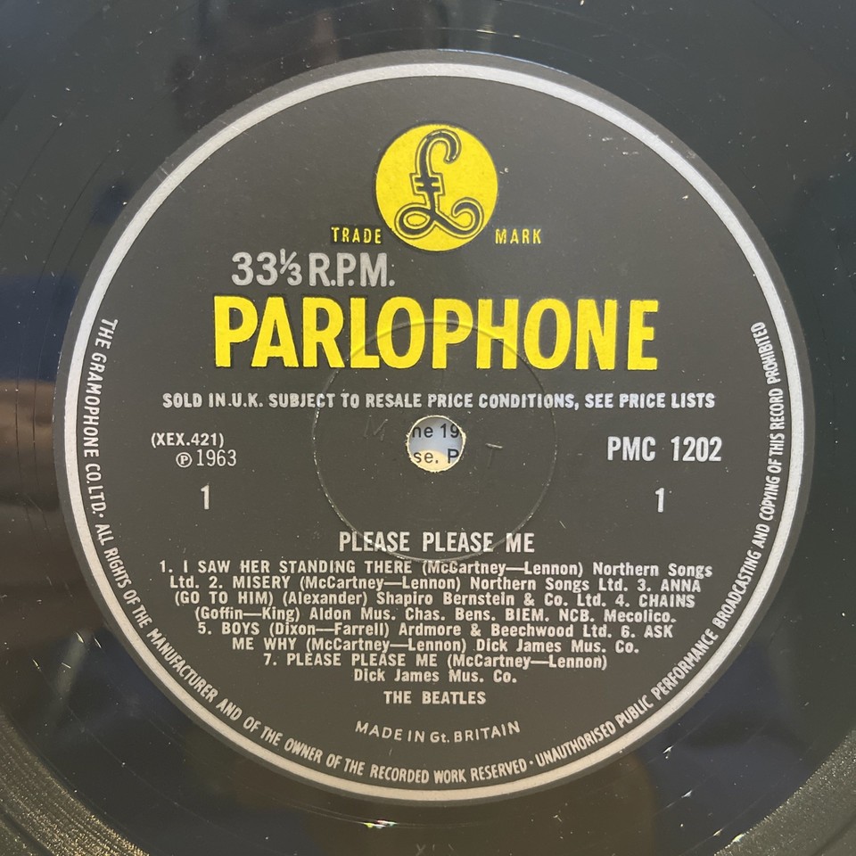Beatles “Please Please Me” 1963 Parlophone Label 5th Press PMC 1202 UK ...