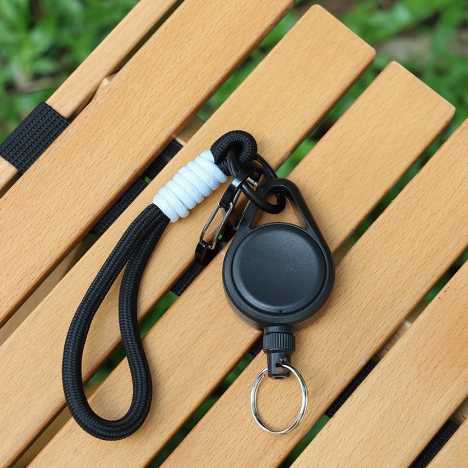 Belt Buckle Attachment Retractable Keychain Nylon Rope Plastic Housing ...