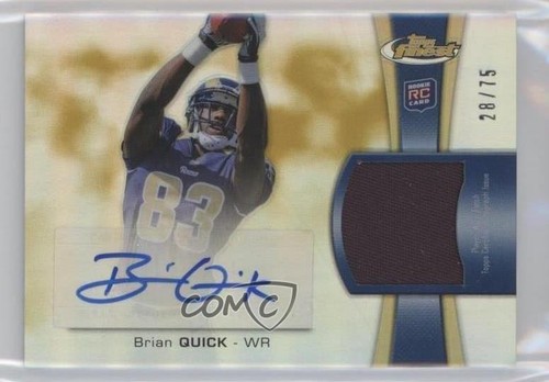 2012 Topps Finest - Rookie Autographed Patch Brian Quick #RAP-BQ Gold ...