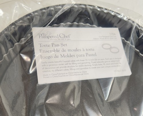 Pampered Chef Torte Pan Set Round with Fluted sides #1706 New In Box | eBay