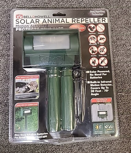 Bell+Howell Solar Animal Repeller Motion Activated Animal Repellent ...