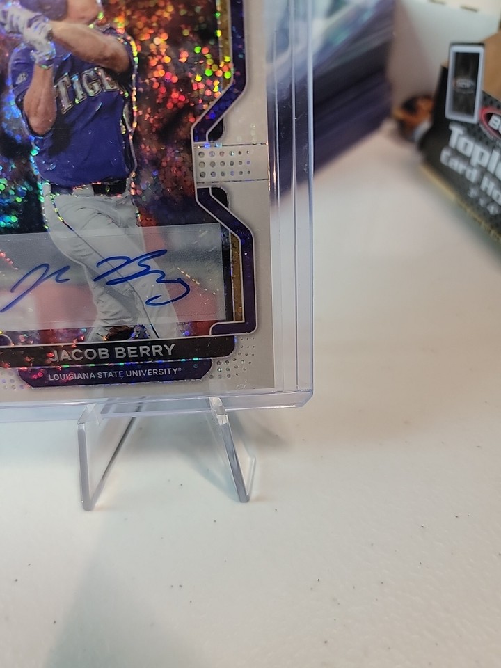 2022 Prizm Draft Picks Jacoby Berry White Sparkle Prizm Card Auto 1/1 ...