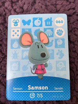 060 Samson, Animal Crossing Amiibo Card, US, Never Scanned | eBay