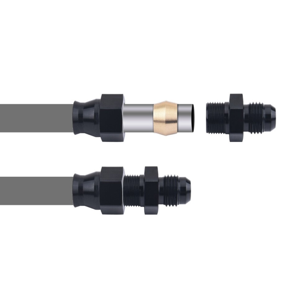 6AN To 3/8" Tube Hardline Fuel Line Adapter Fitting Tubing compression ...