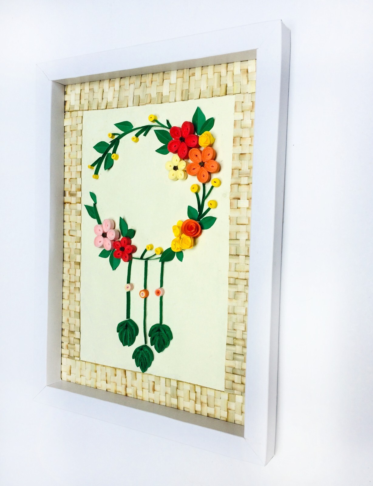 Woven Pandan & Paper Quilling Handmade Wall Art Home Decoration Free ...
