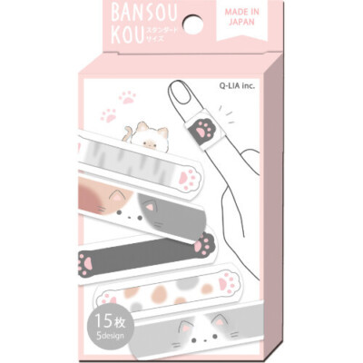 Q-Lia kawaii cat neko animal band-aids made in Japan set of 15 Japanese ...