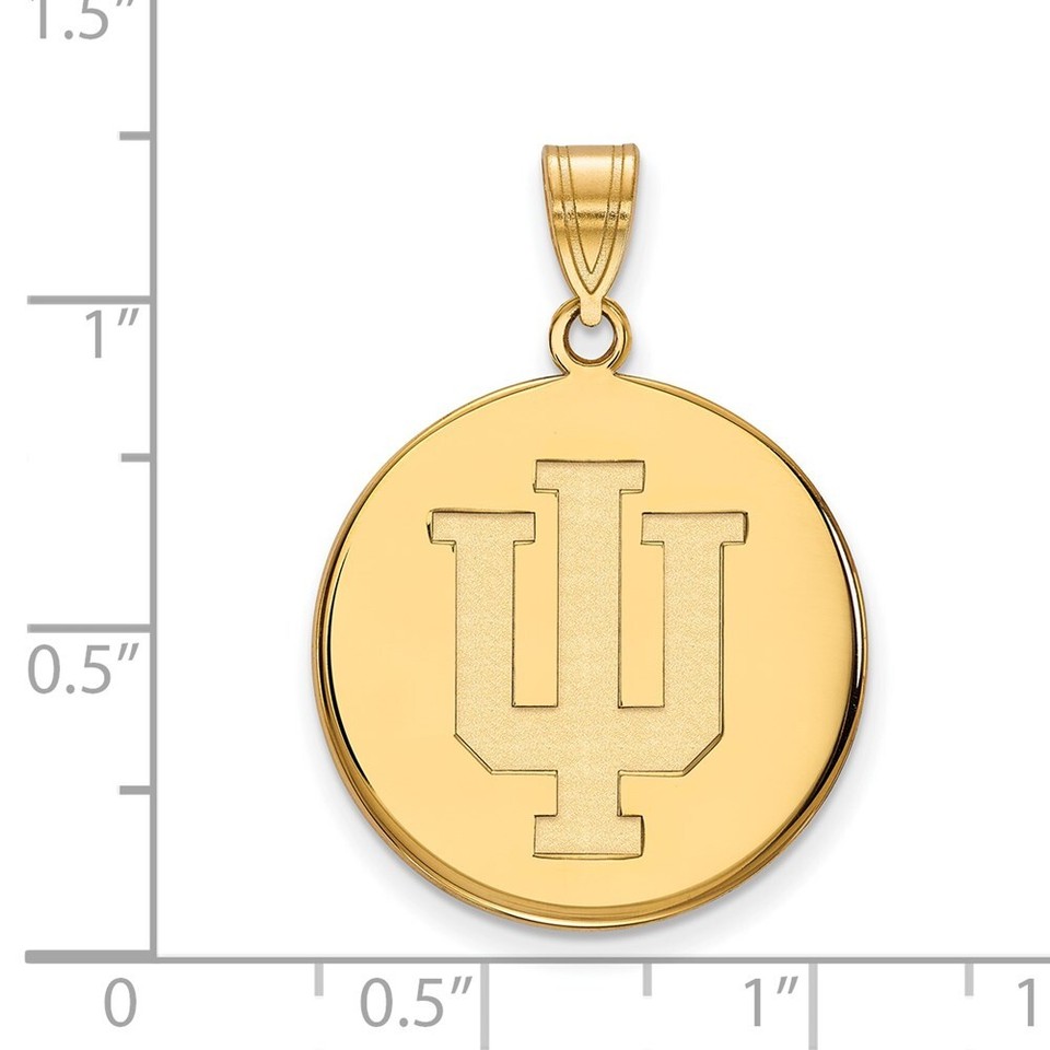 10k Yellow Gold LogoArt Indiana University I-U Large Disc Pendant ...