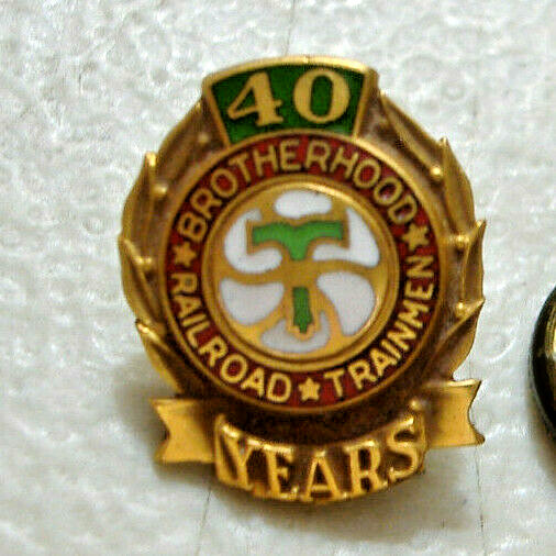 BROTHERHOOD RAILROAD TRAINMEN 40 YEARS~JOSTENS 1/10 10K GF THREADED ...