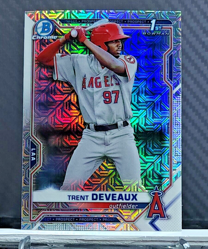 Trent Deveaux 2021 1st Bowman Chrome MOJO REFRACTOR SP #BCP-94 - Angels ...