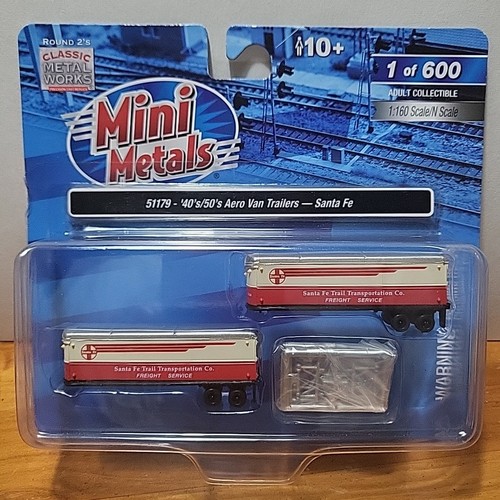 Mini Metals N Scale (1:160) 32ft Santa Fe AeroVan Trailer Set -Unopened ...