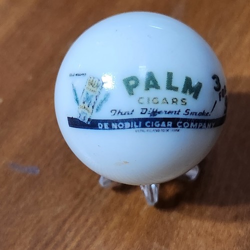 PALM CIGARS ADVERTISING MARBLE 1" SHOOTER & STAND SMOKING TOBACCO ...