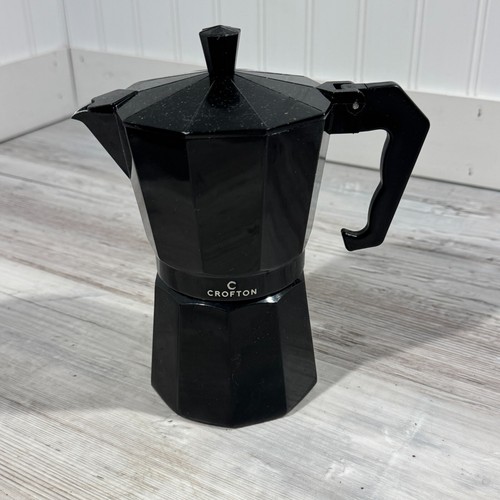 Moka Pot Crofton Stovetop Espresso Coffee Maker Black | eBay