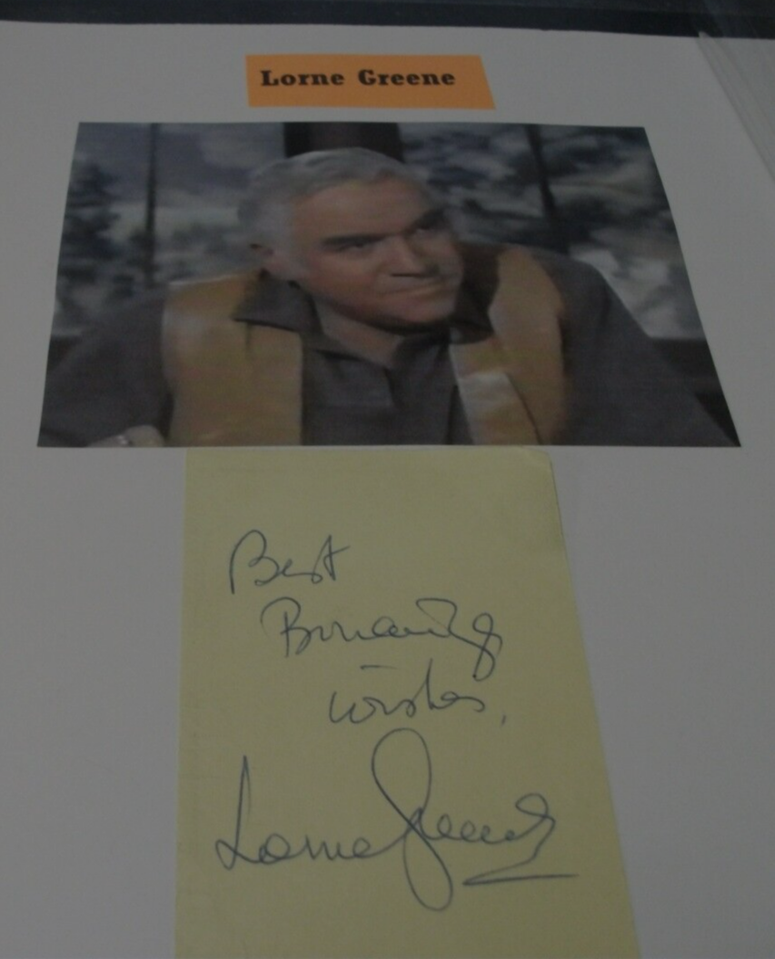 VINTAGE, LORNE GREENE, OF BONANZA TV FAME, AUTOGRAPH | eBay
