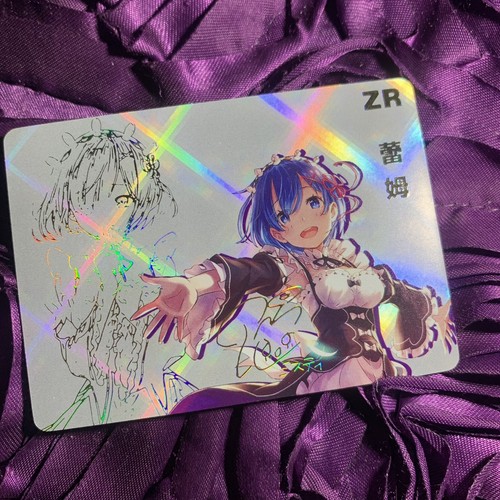 REM RE:ZERO GODDESS Sweet Anime Girl Holo Card Signed | eBay